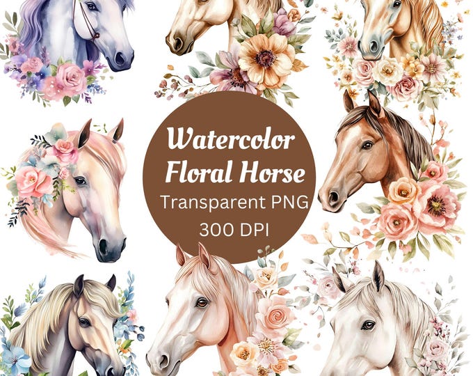 31 Watercolor Horse Clipart Bundle. Transparent PNG Images, Horse ...