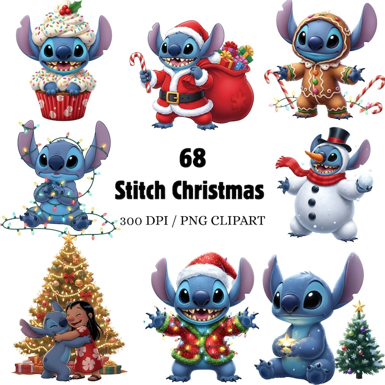 Christmas Stitch Clipart: Holiday PNG Bundle (digital Download) - Etsy UK