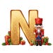Gold Glitter Christmas Alphabet Clipart, Festive PNG Set (digital ...
