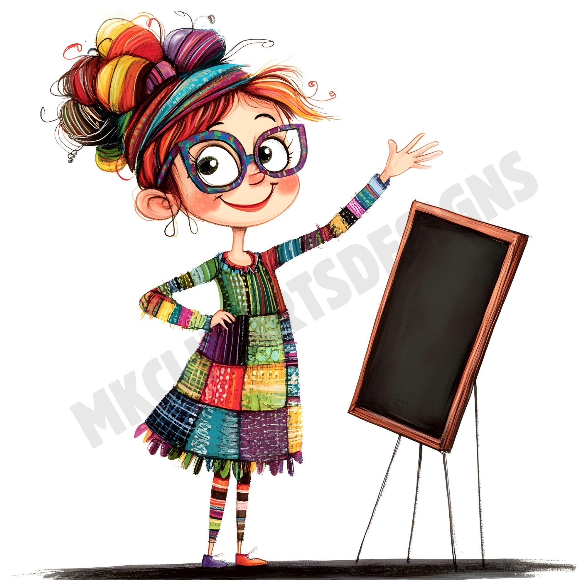 Whimsical Teacher Clipart Bundle: Watercolor Style Illustrations ...