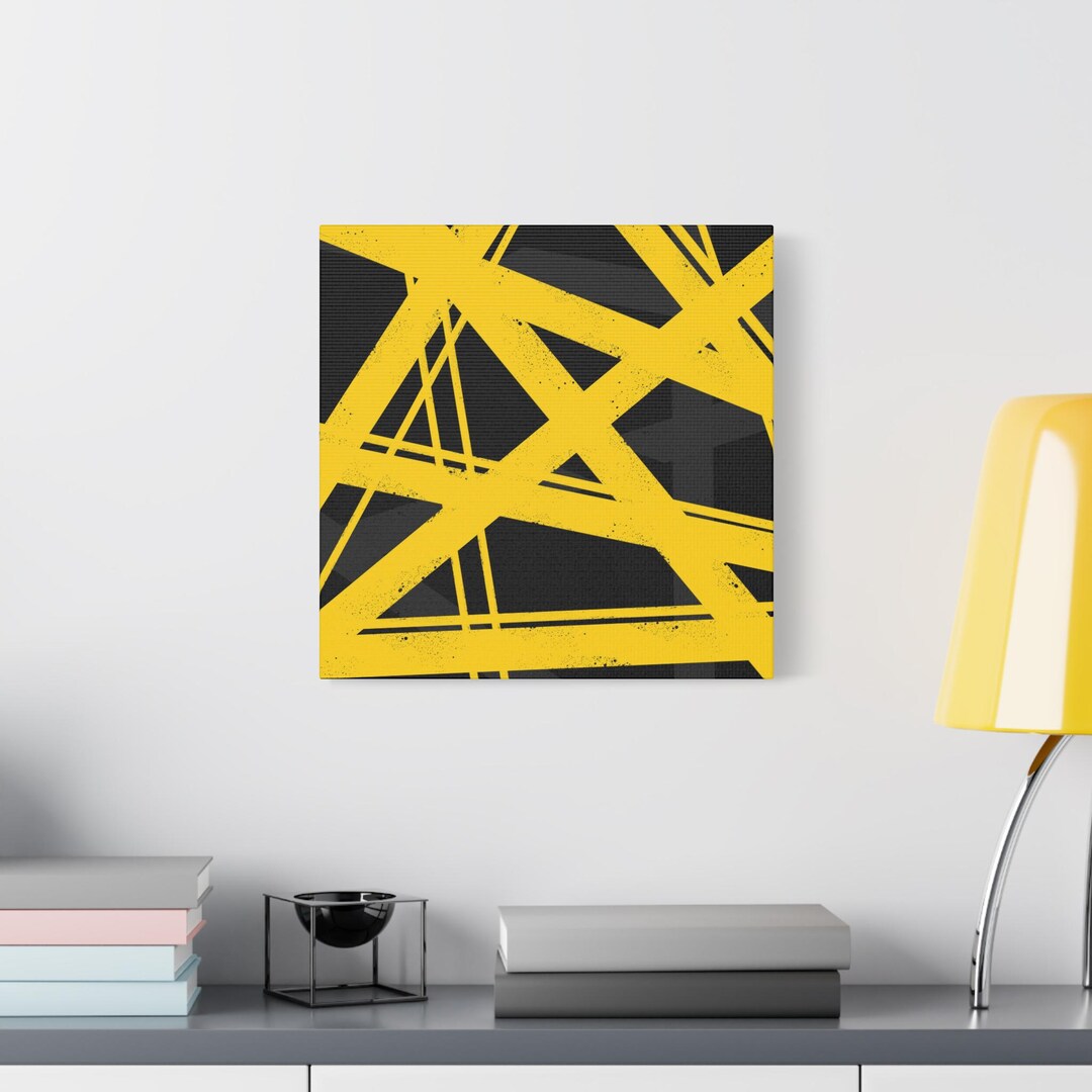 Eddie Van Halen Bumblebee Guitar Pattern Canvas Art, Rock Music Decor ...