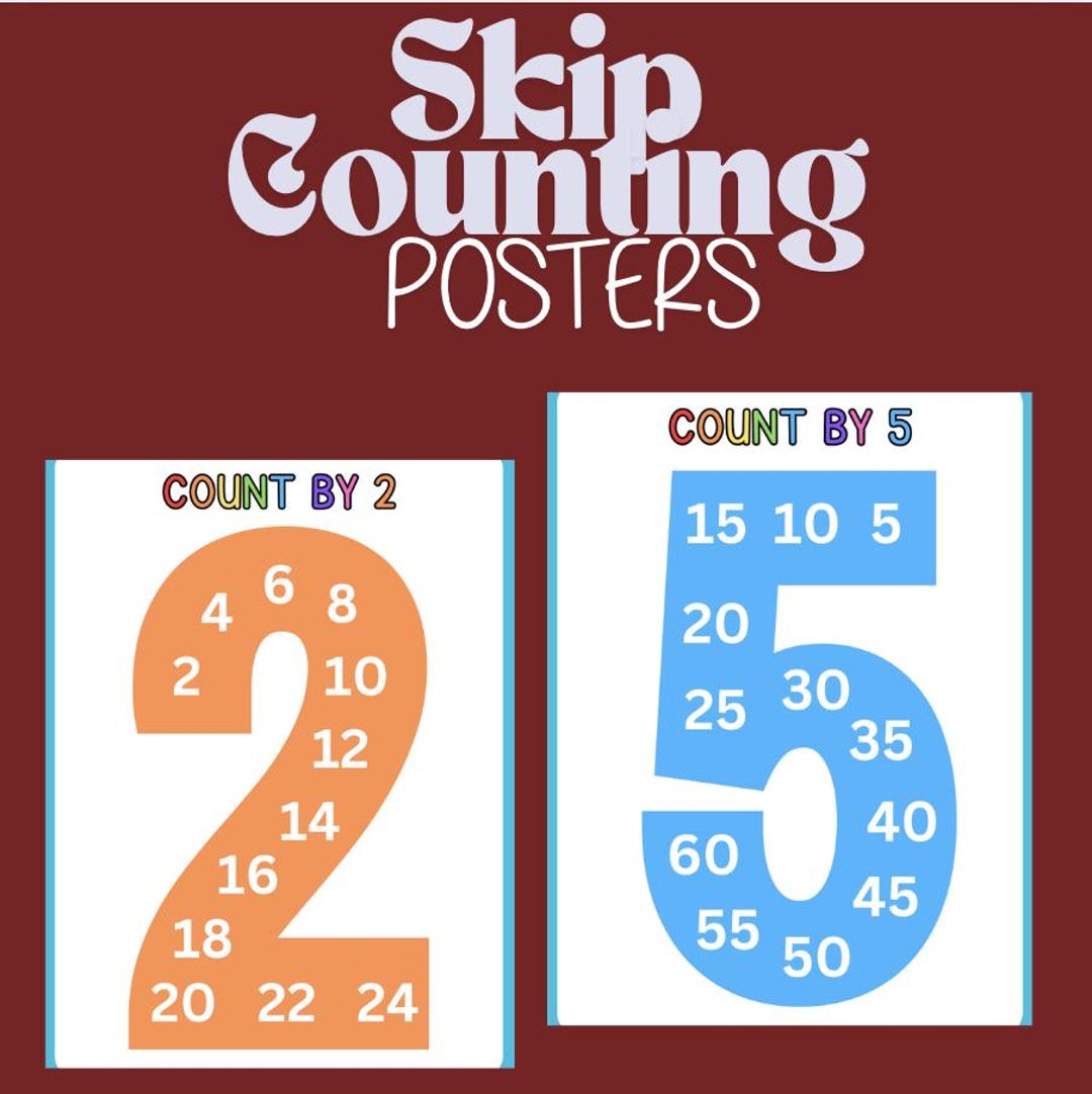 Rainbow Skip Counting Posters: Math Classroom Decor (PDF) - Etsy