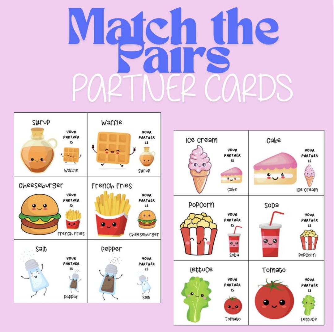 Partner Cards | Match the Pairs Game | Classroom Partner Cards ...