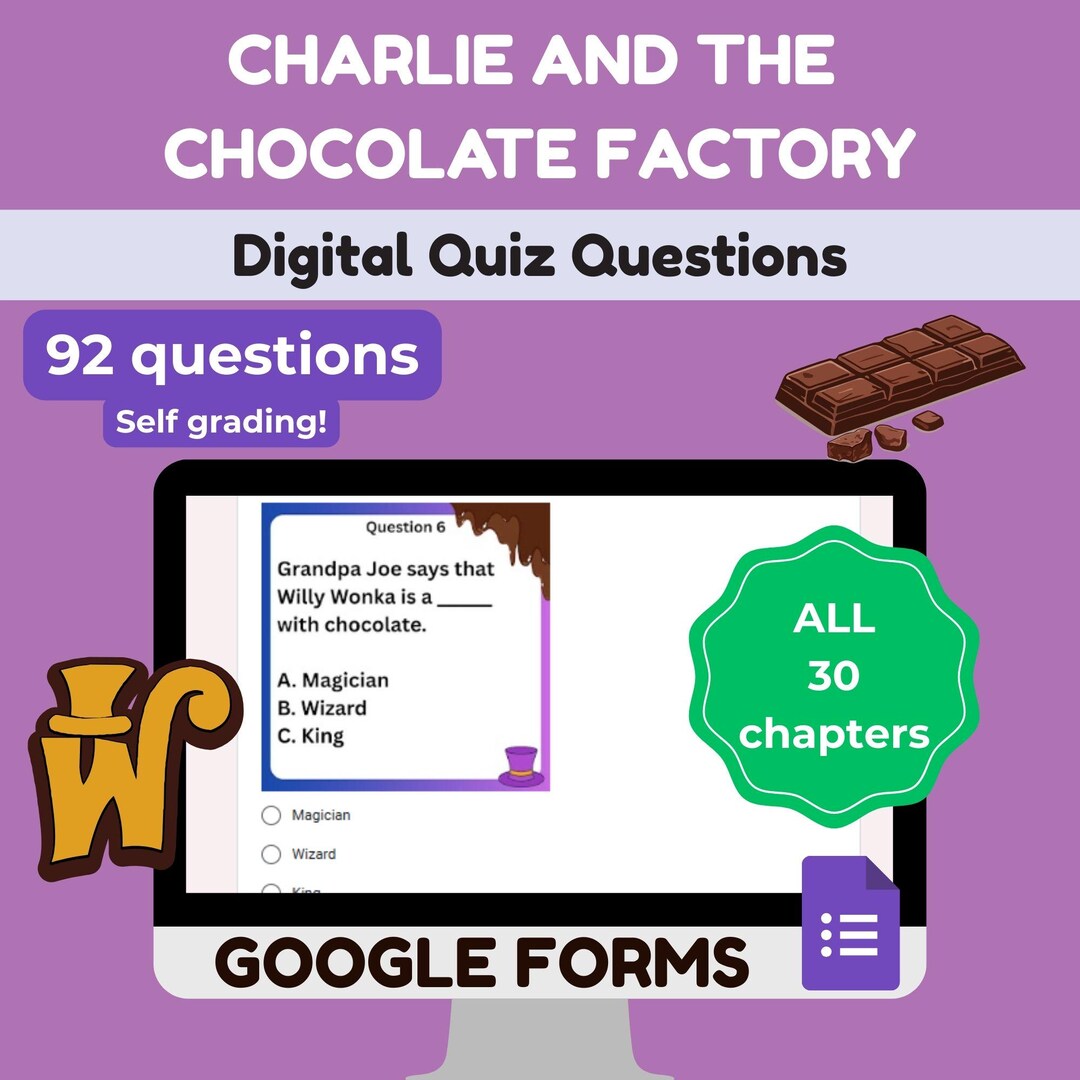 Charlie and the Chocolate Factory • Digital Chapter Questions (30 ...