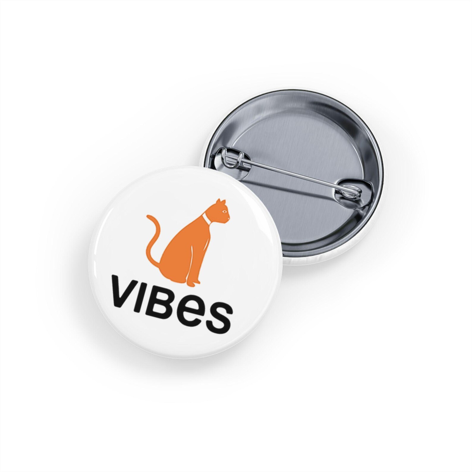 Orange Cat Vibes Pins, Unique Button Badges for Cat Lovers, Fun ...