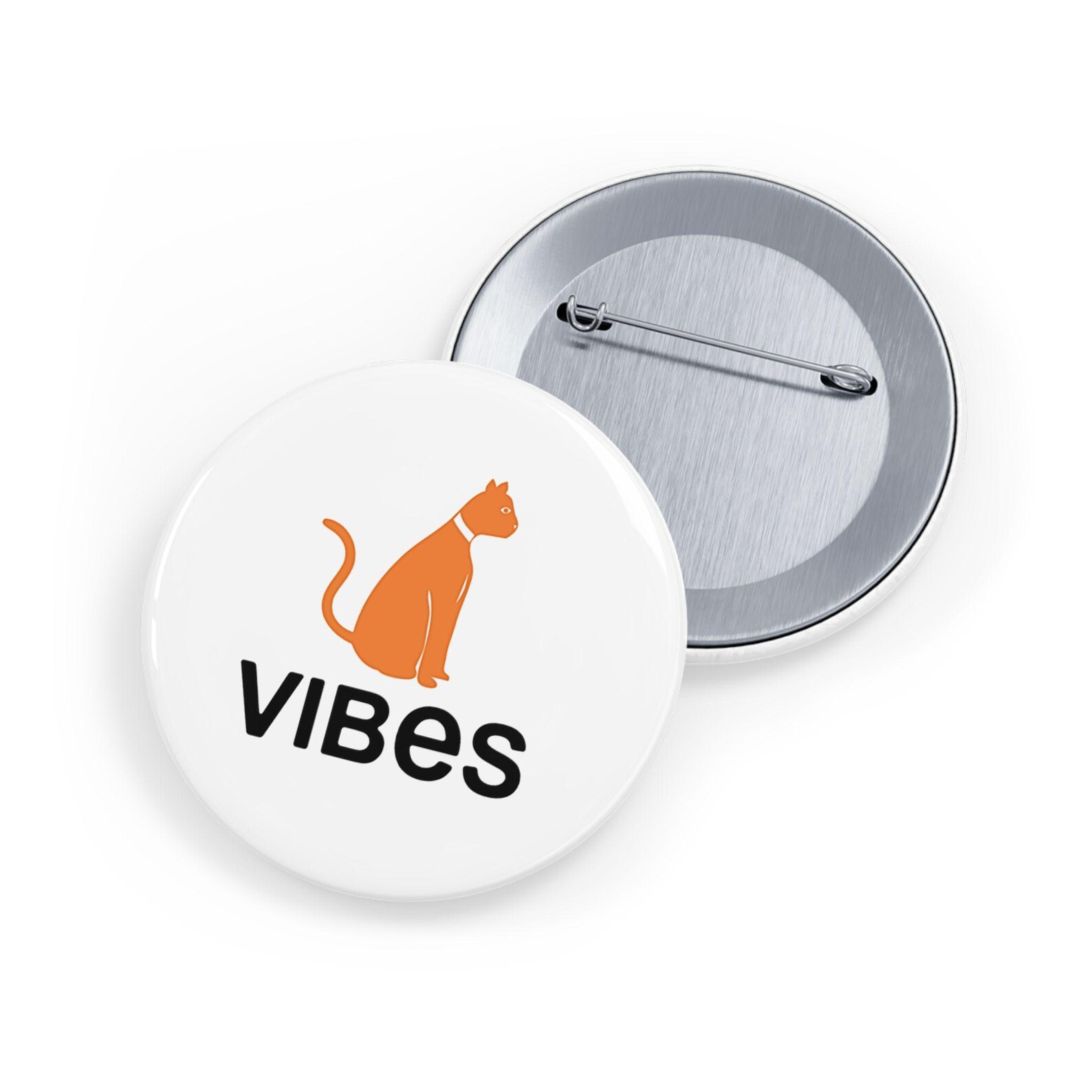 Orange Cat Vibes Pins, Unique Button Badges for Cat Lovers, Fun ...