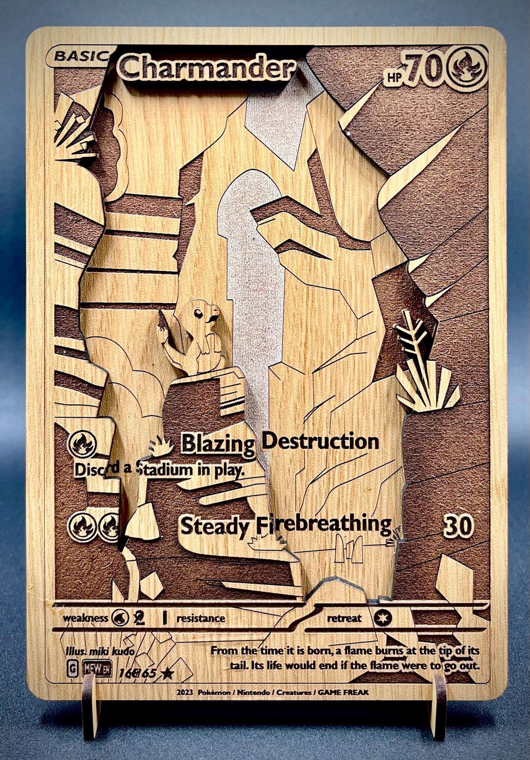 Charmander 168 Wood Pokemon Card - Etsy