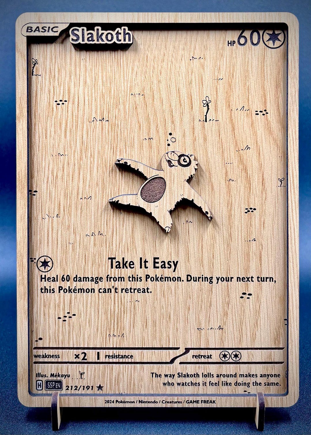 Slakoth 212 Wood Pokemon Card - Etsy