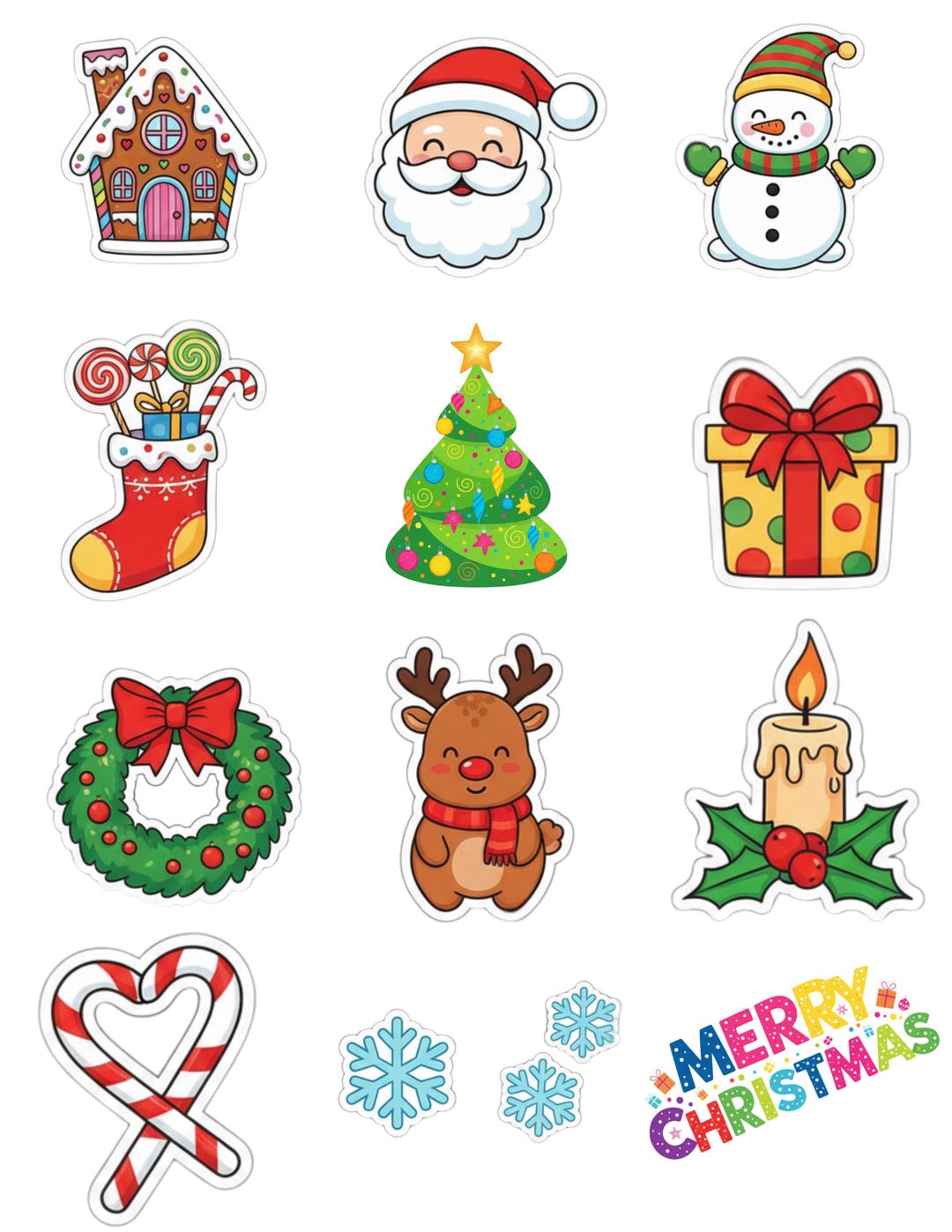 Paquete de pegatinas navideñas / Pegatinas navideñas imprimibles ...