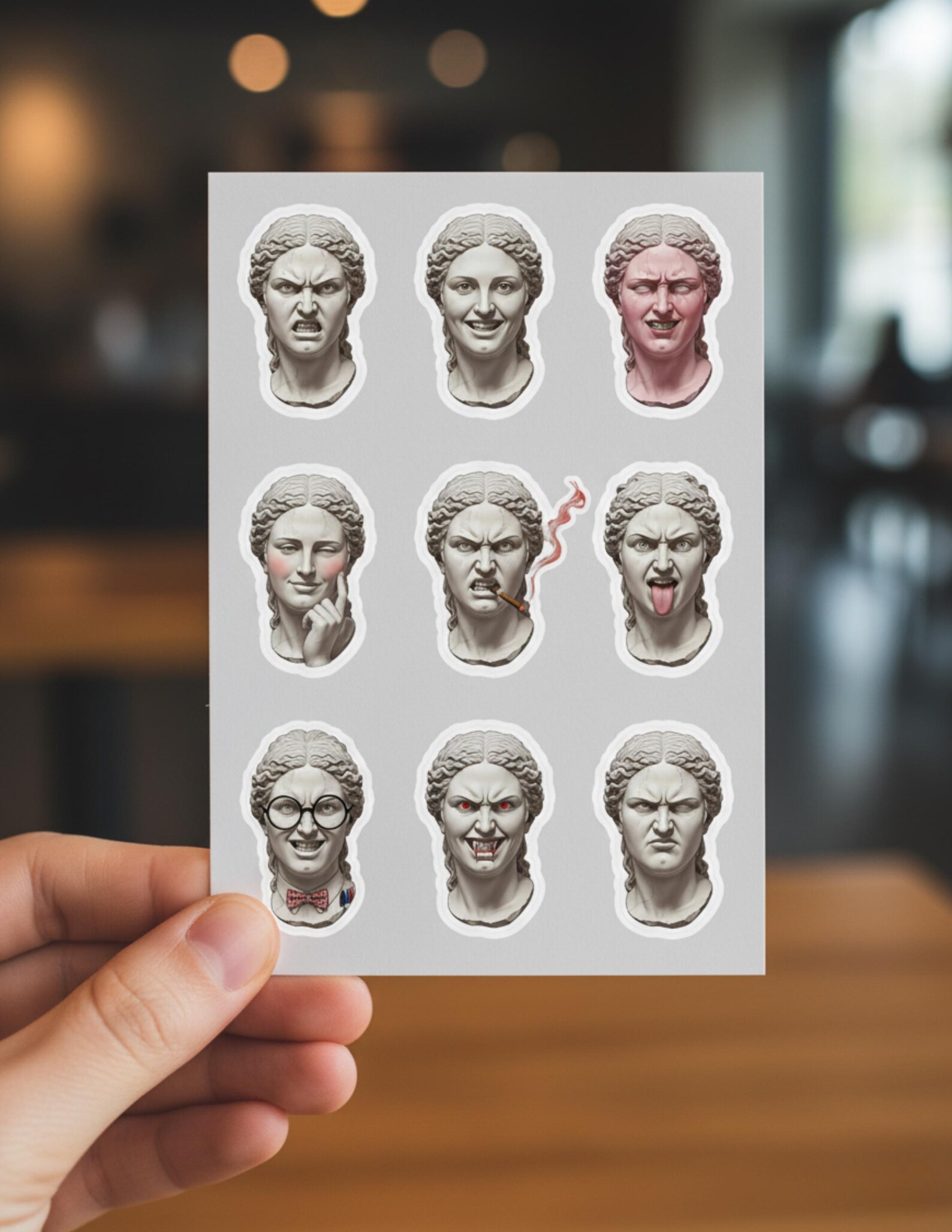 Funny Roman Statue Stickers: Ancient Art Meme Faces (digital Download ...
