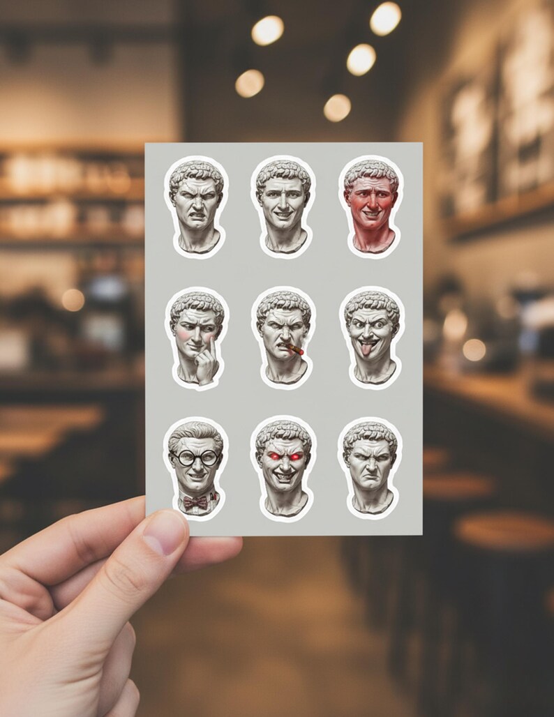 Funny Roman Statue Stickers: Ancient Art Meme Faces (digital Download ...