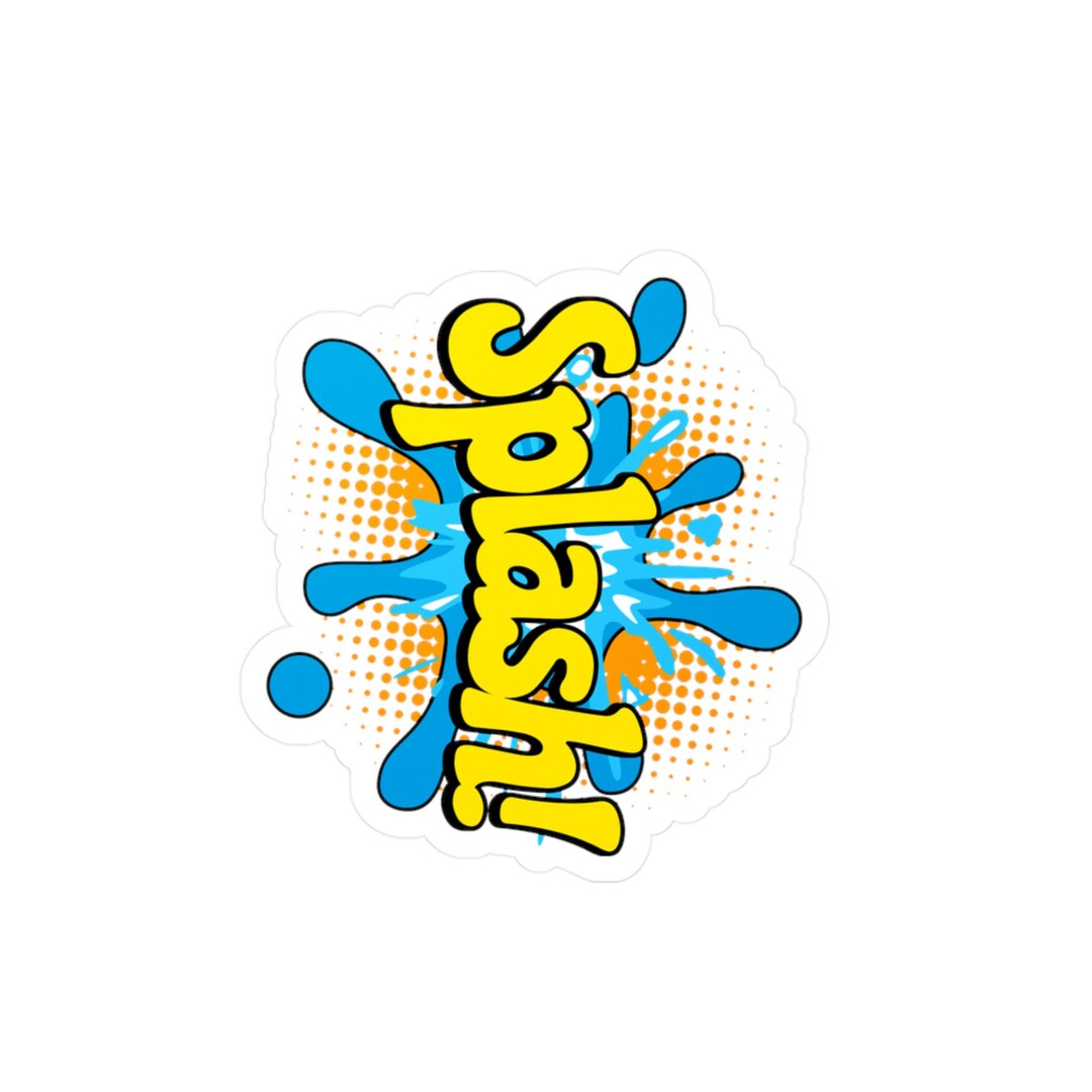 Comic Style Splash Vinyl Decals for Kids, Fun Water Theme Stickers ...
