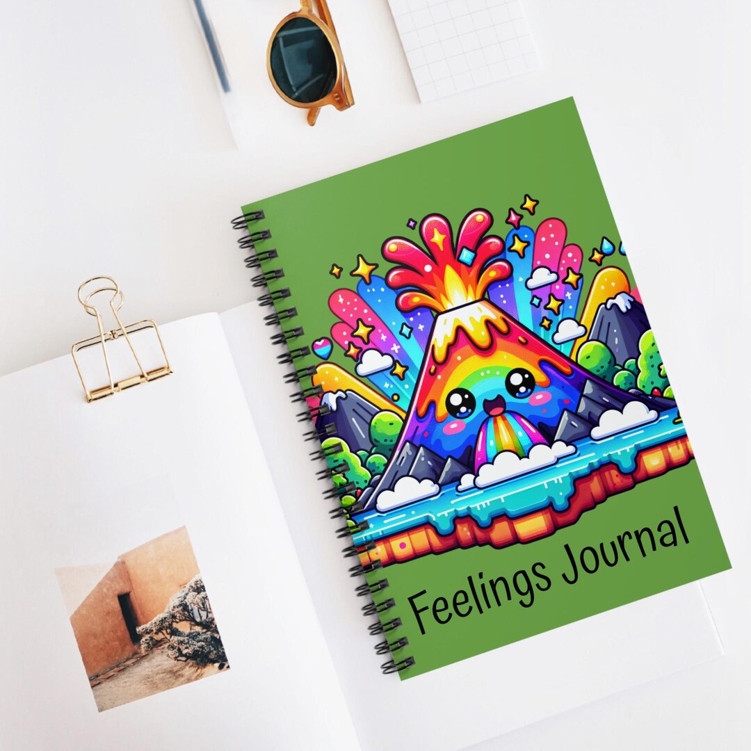 Personalized, Colorful Volcano Feelings Journal for Kids, Back to ...