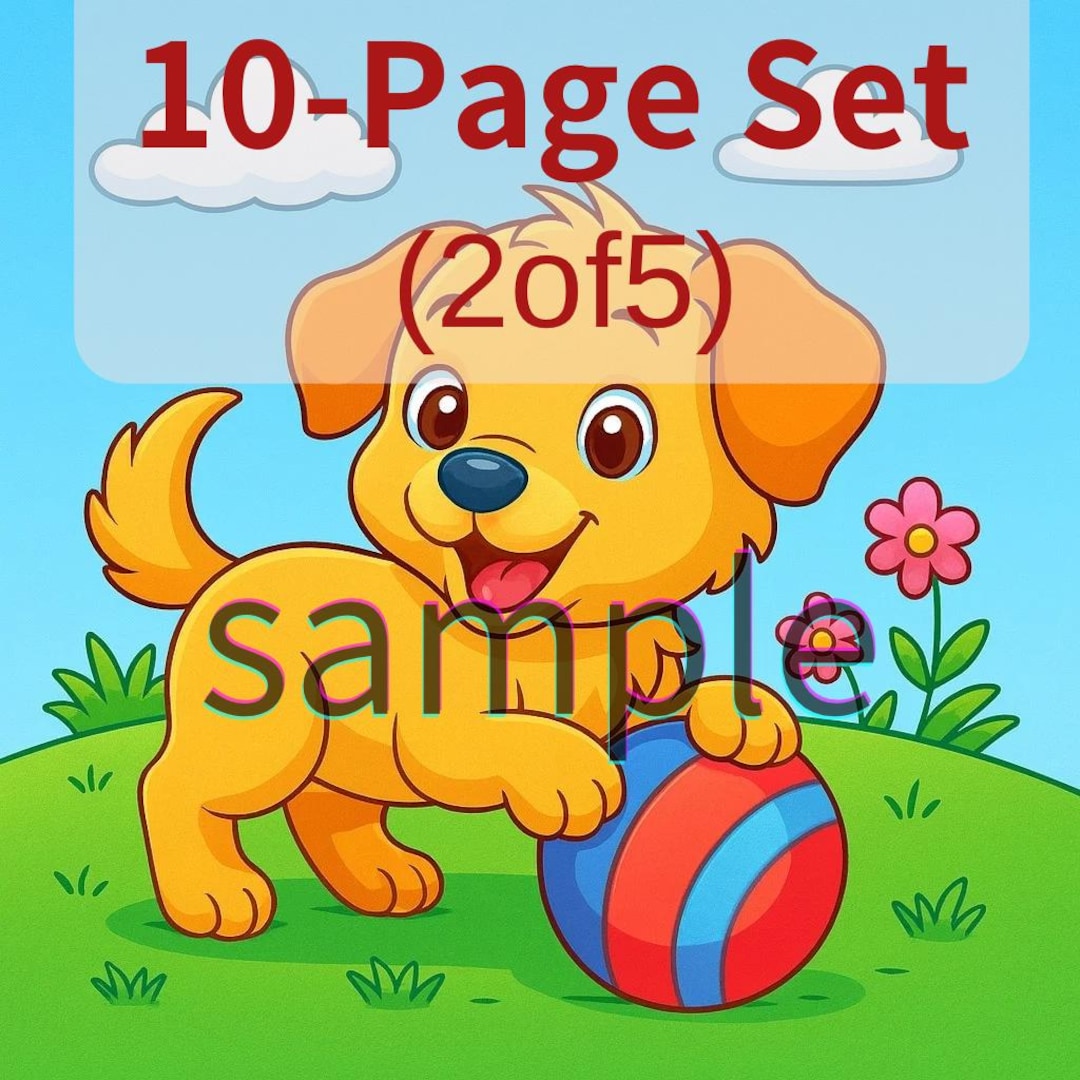 10 Dog Coloring Pages – Cute Puppy Printable Coloring Book for Kids ...
