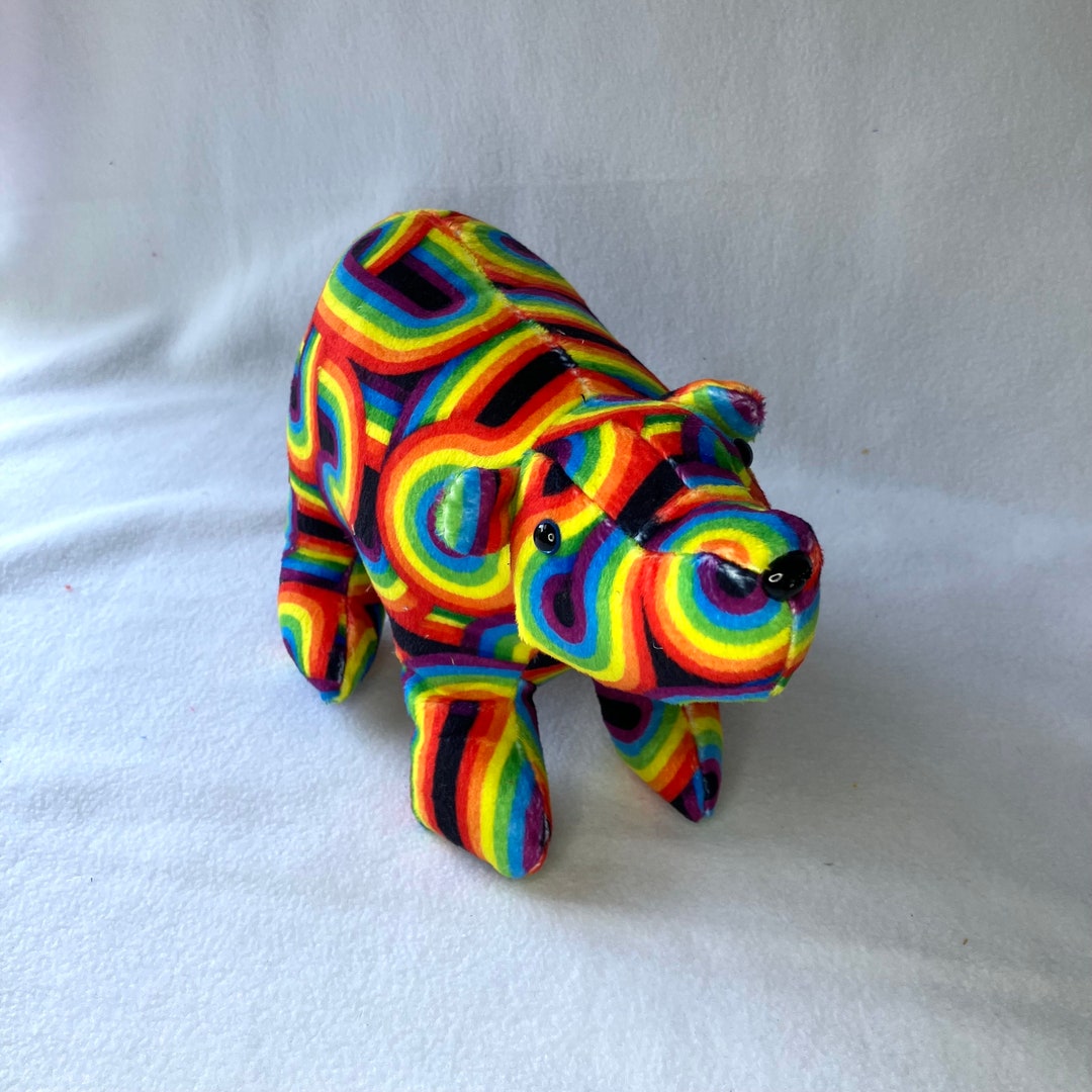 Rainbow Minky Mini Bear Stuffed Animal, Ready to Ship - Etsy