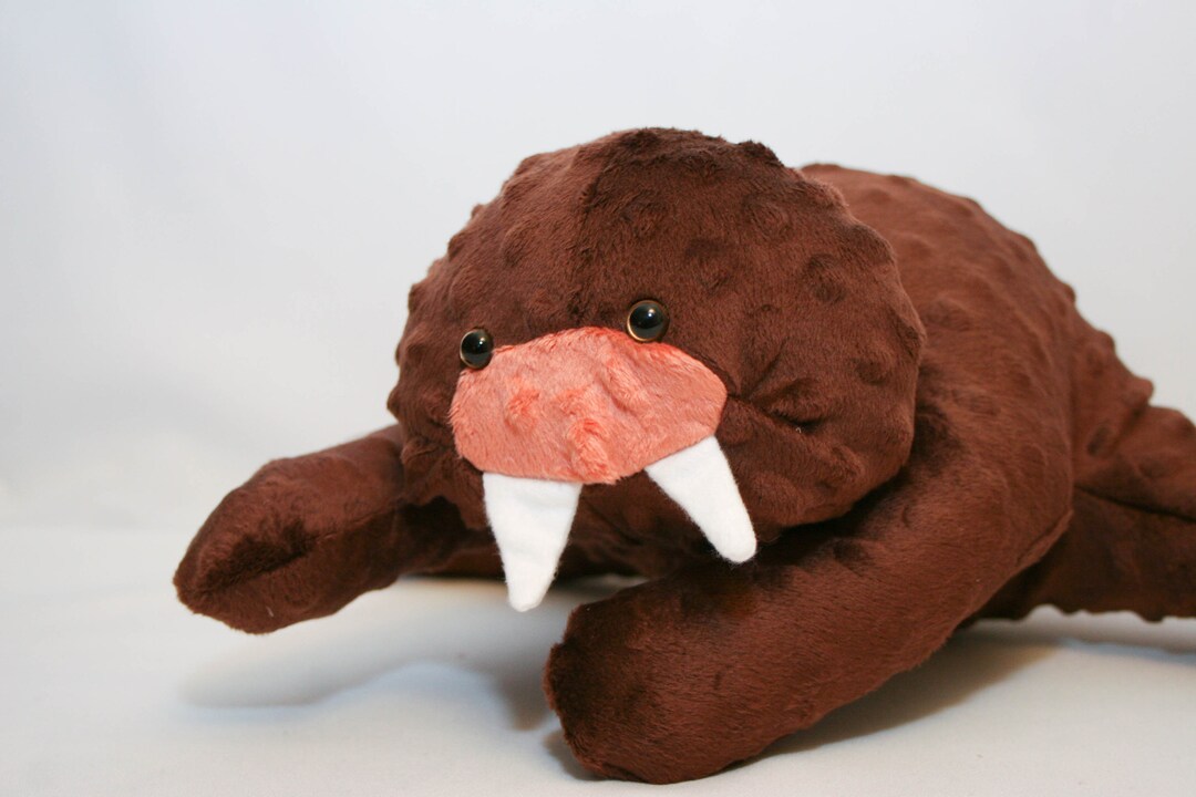 Brown Walrus Bear Hybrid Walbear Stuffed Animal, Ready to Ship - Etsy