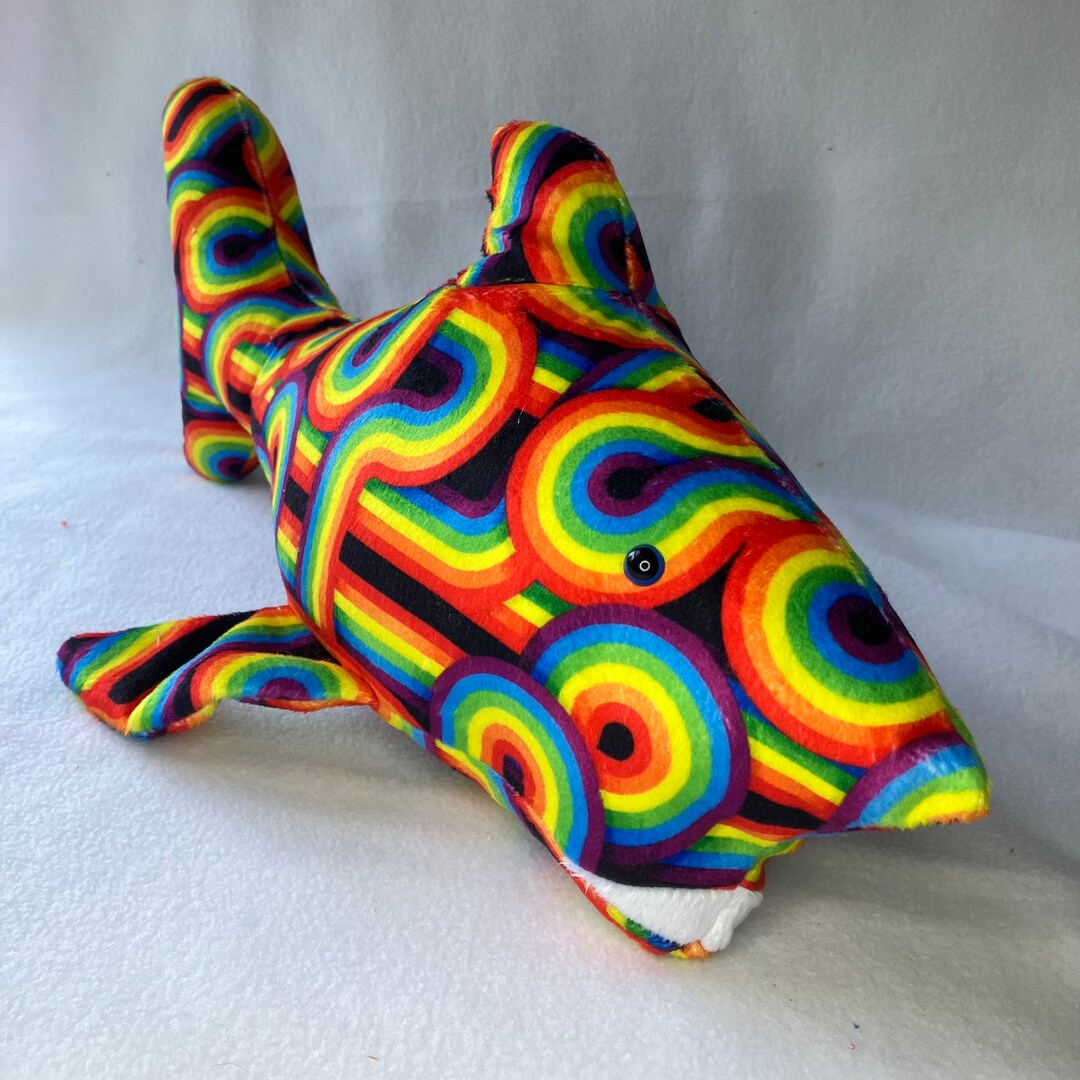 Rainbow Shark Minky Stuffed Animal, Ready to Ship - Etsy