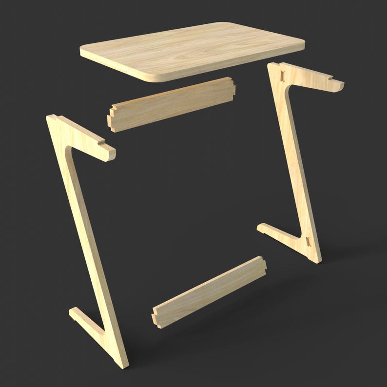 Bedside Laptop Table Dxf Svg Pdf – CNC Furniture Digital Files, Slot-in ...