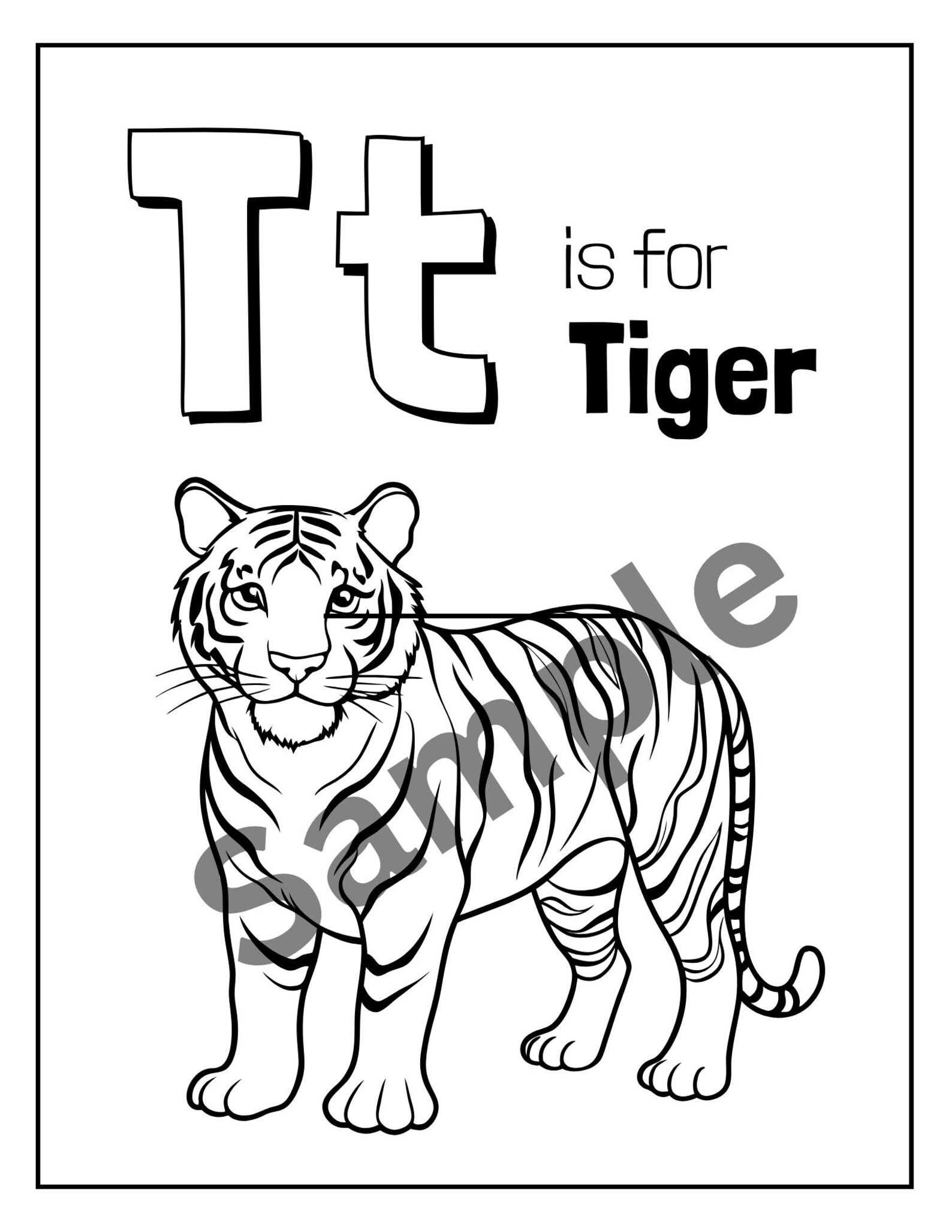 T is for Coloring Sheets - Etsy