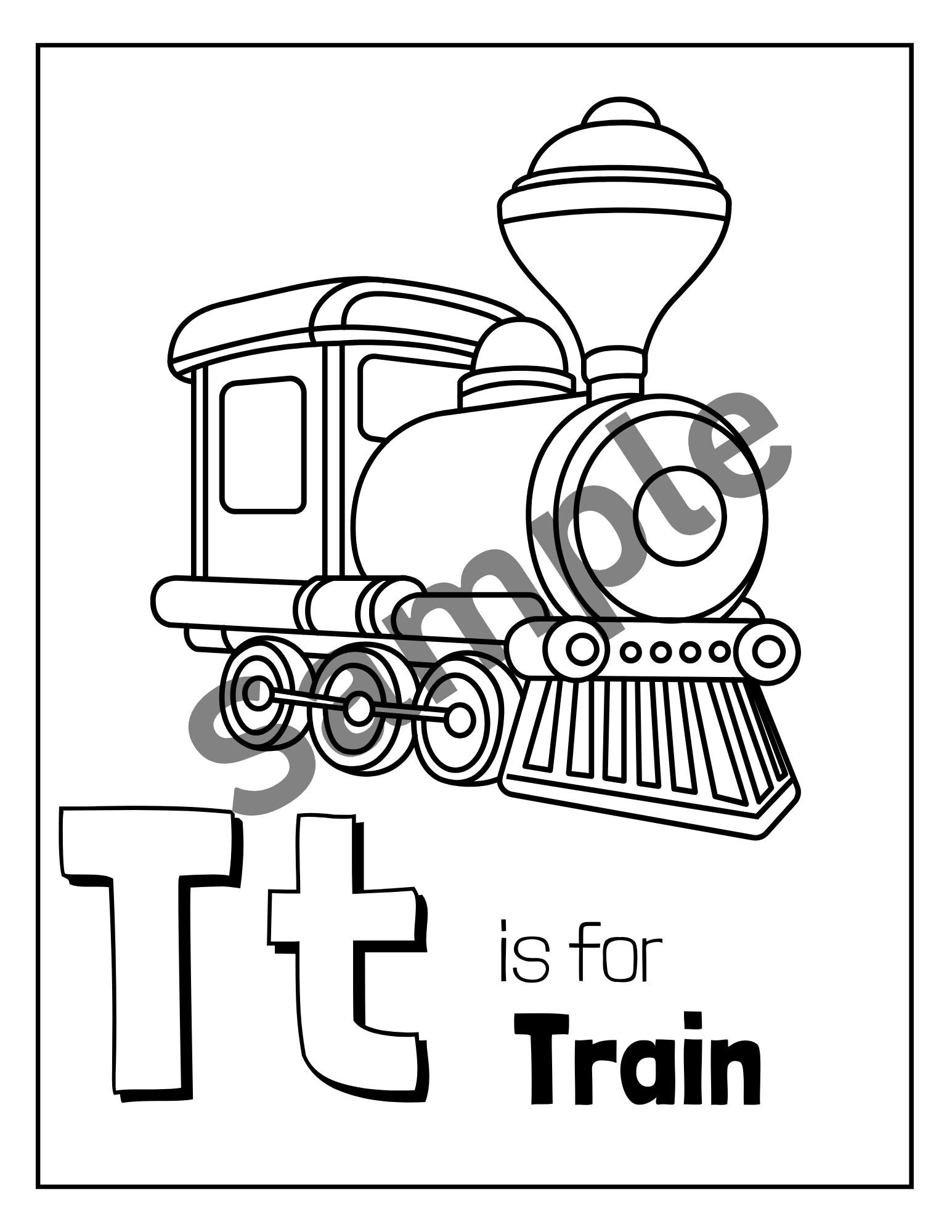 T is for Coloring Sheets - Etsy