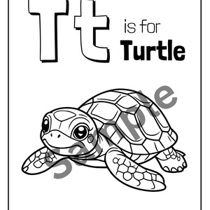 T is for Coloring Sheets - Etsy