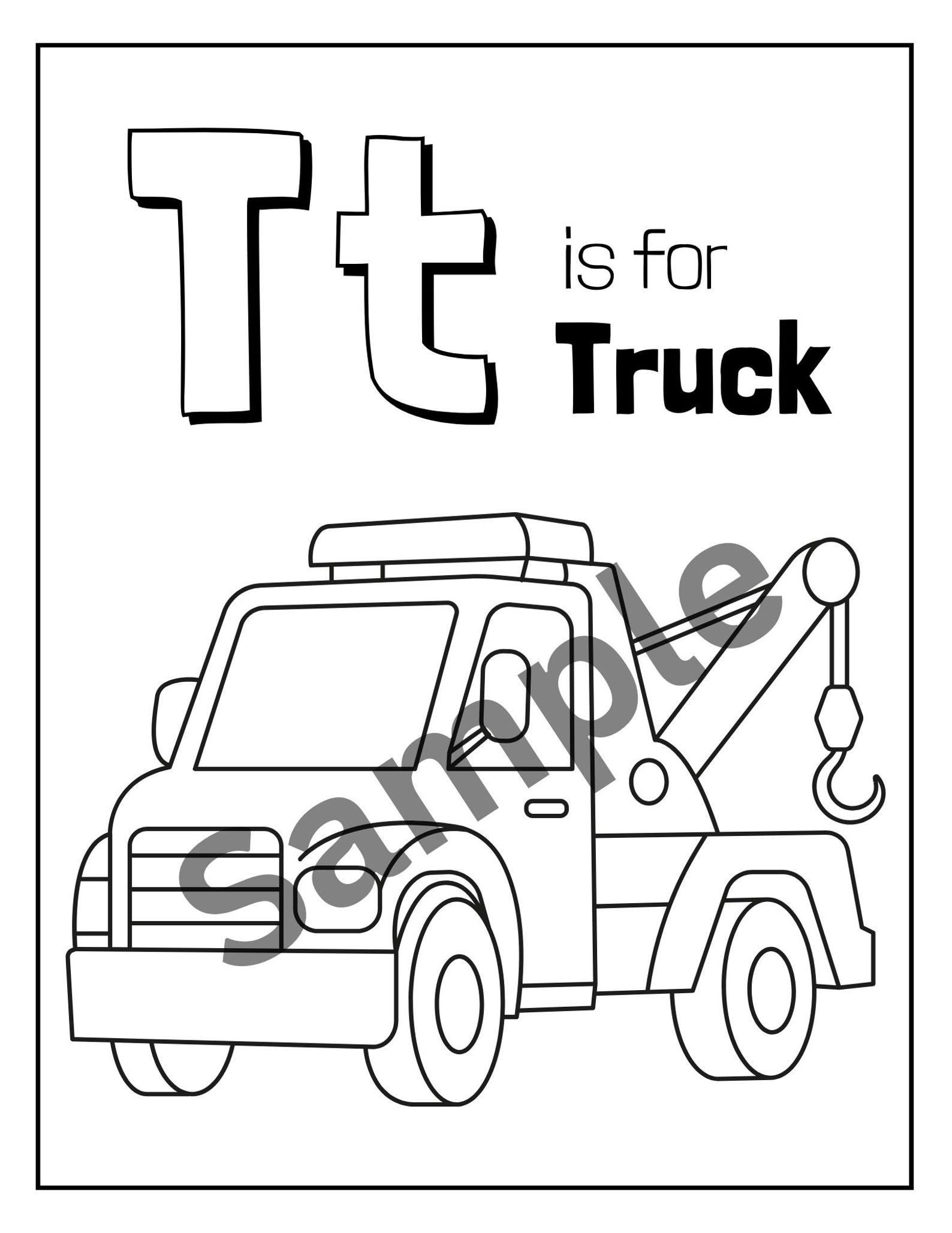 T is for Coloring Sheets - Etsy