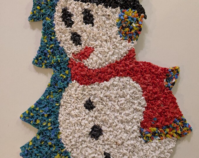 Vintage Melted Plastic Popcorn Snowman - Etsy
