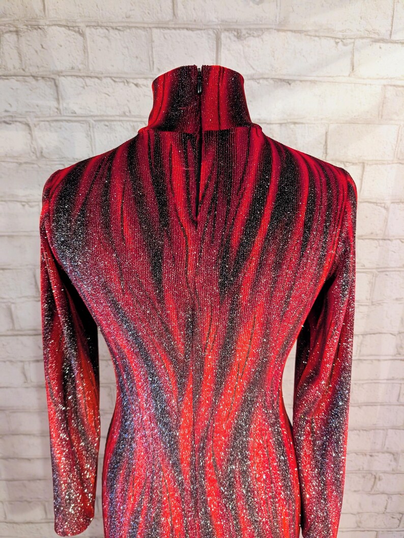 Angel Cut-out Maxi Dress: Red & Black Flame Print, Sparkle Ribbed ...