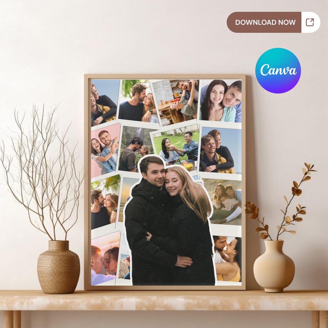 Editable Photo Collage for Couples | Digital Download | Custom ...