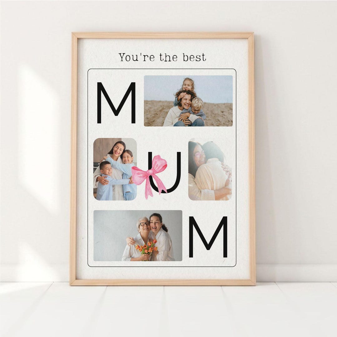 Custom Mom Photo Collage Poster, Personalized Mother’s Day Gift, Family ...