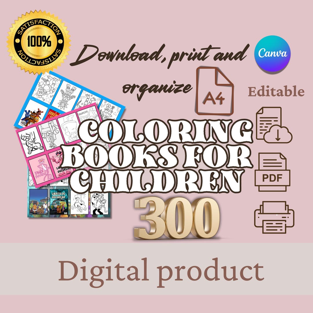 Pack Coloring Pages. Kids Activity Book Bundle: 300+ Printable Games ...