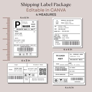 Editable Shipping Label Template Bundle, Shipping Label Custom,mail ...