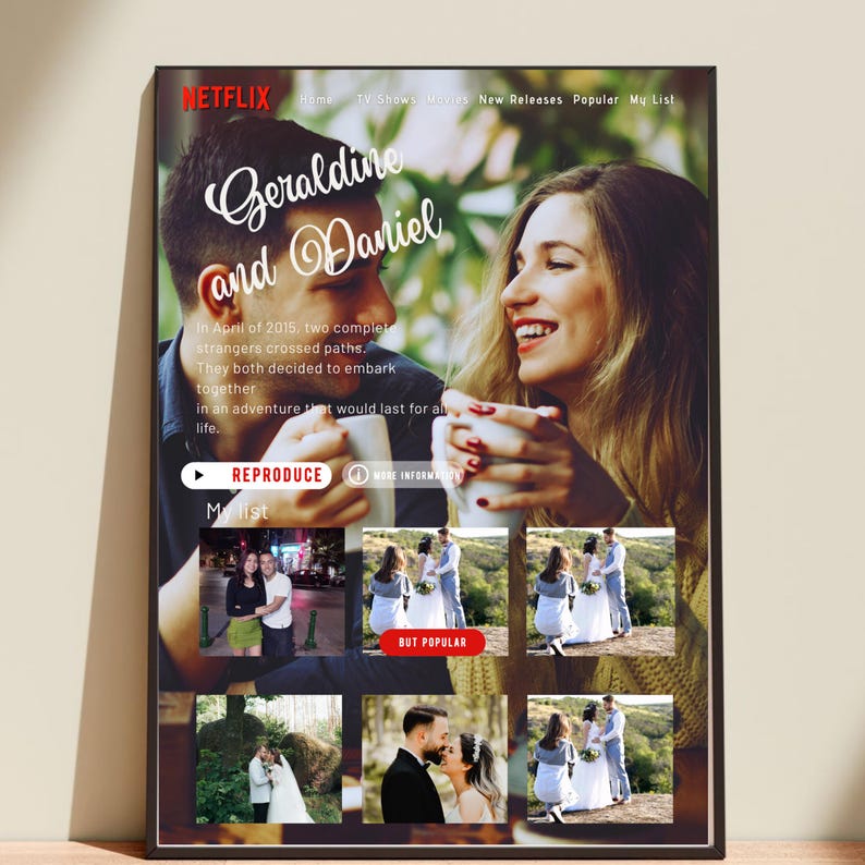 Neflix Template,personalized Netflix Style Photo Collage,gift for ...