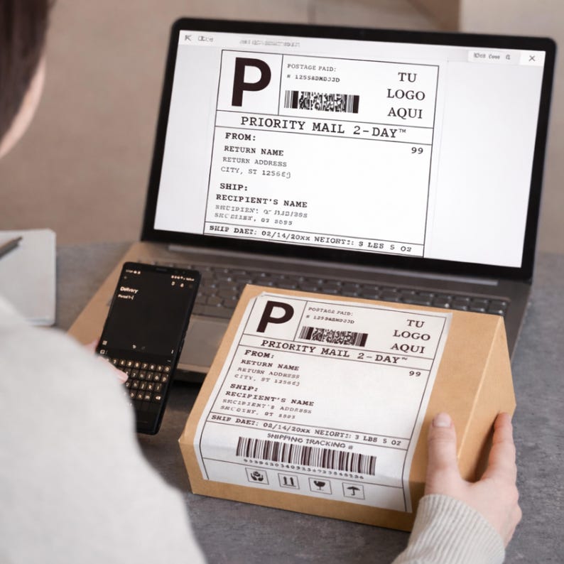 Editable Shipping Label Template Bundle, Shipping Label Custom,mail ...