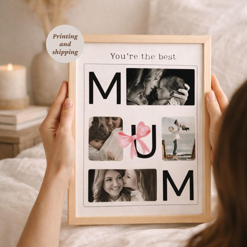 Custom Mom Photo Collage Poster, Personalized Mother’s Day Gift, Family ...
