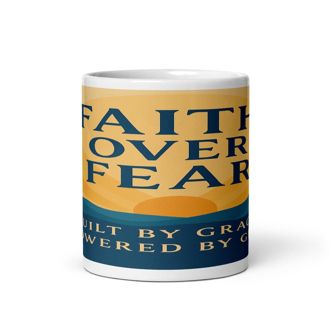 Faith Over Fear Mug – Built by Grace, Powered by Grit | Inspirational ...