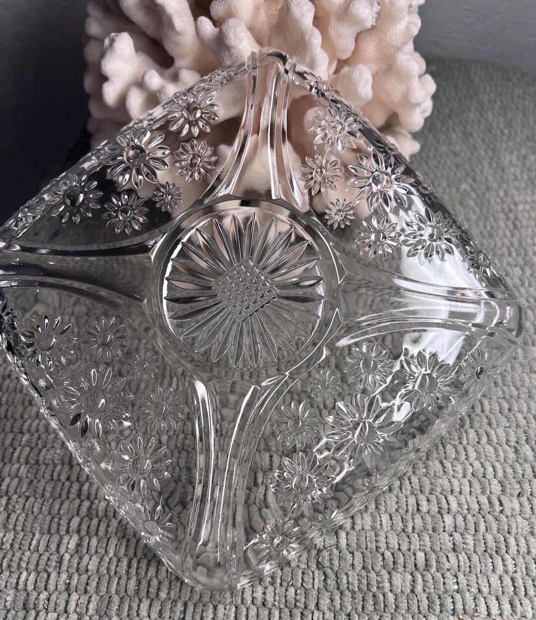 Vintage Hazel Atlas “crazy Daisy” Glass Dish, Thrifted Altar Plate ...
