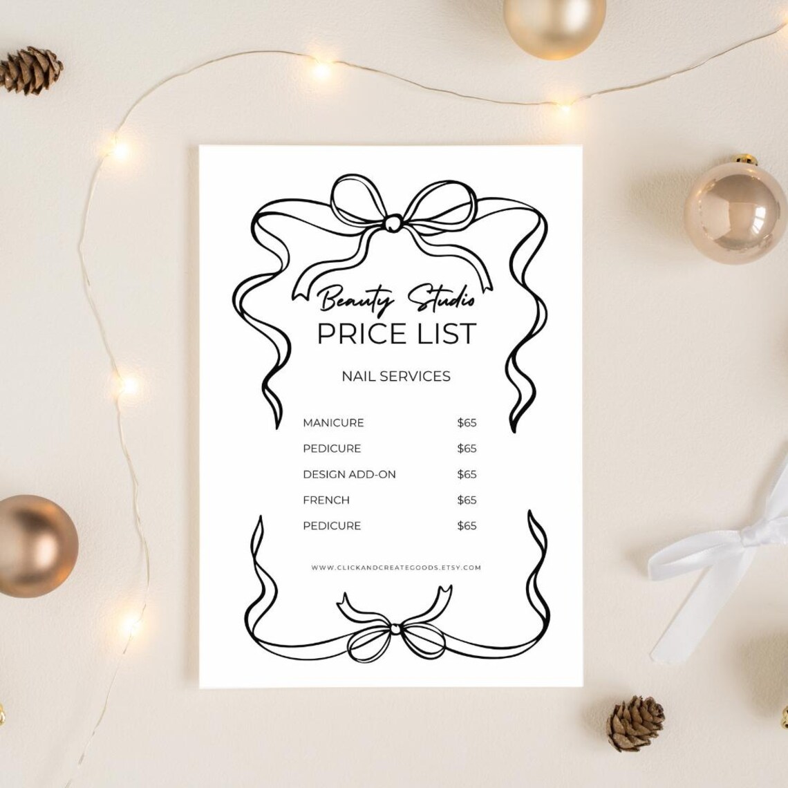 Simple Price List Menu | Editable Template - Etsy