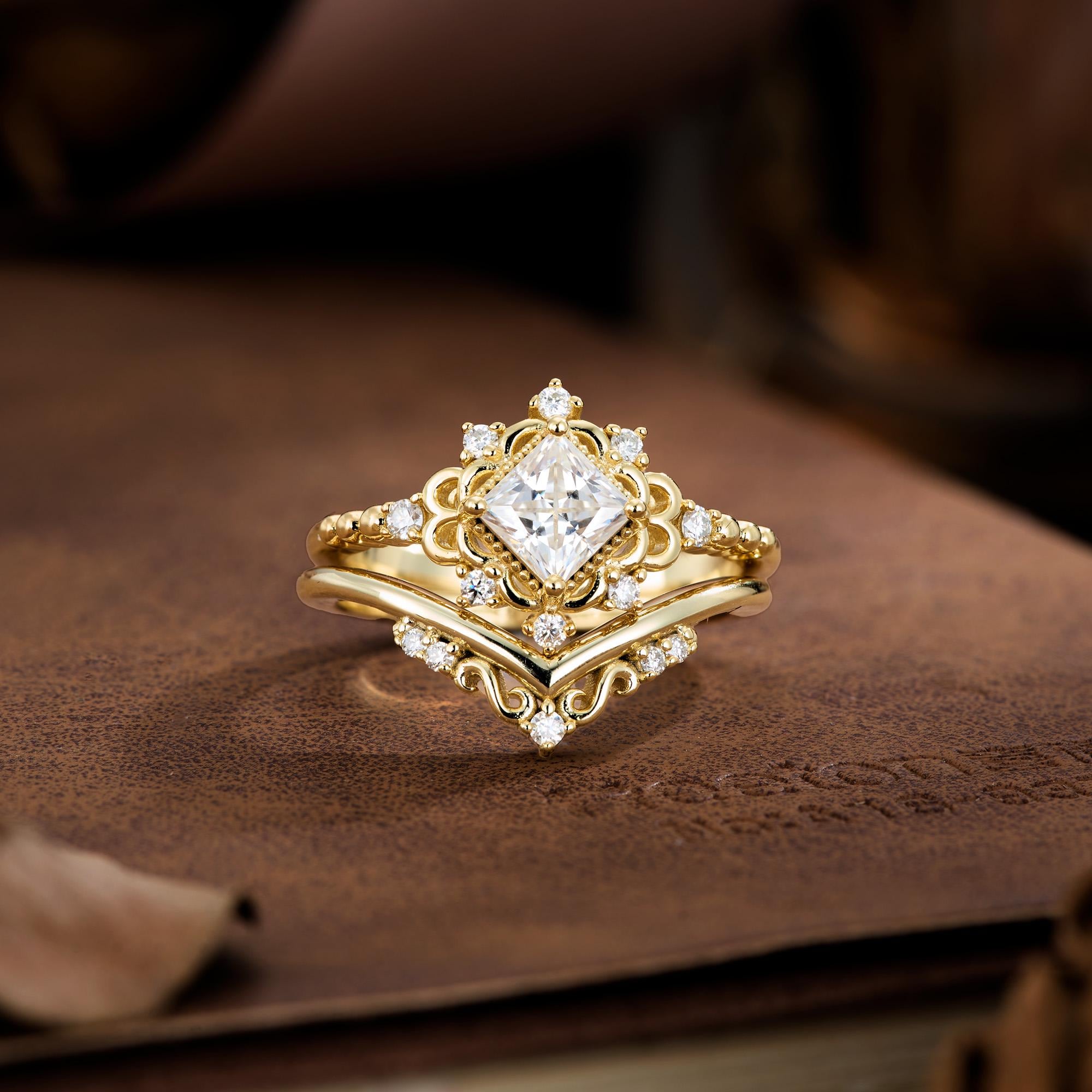 Art Deco Moissanite Engagement Rings