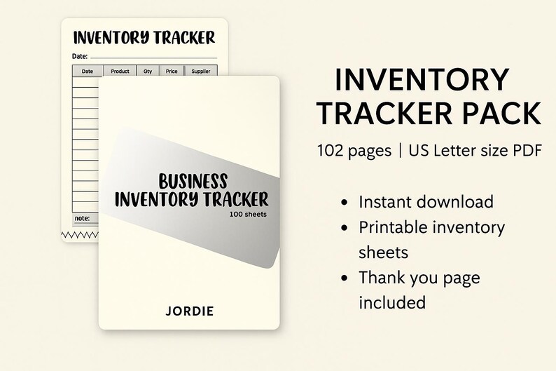 Business Inventory Tracker | Printable Inventory Sheets for Beauty ...