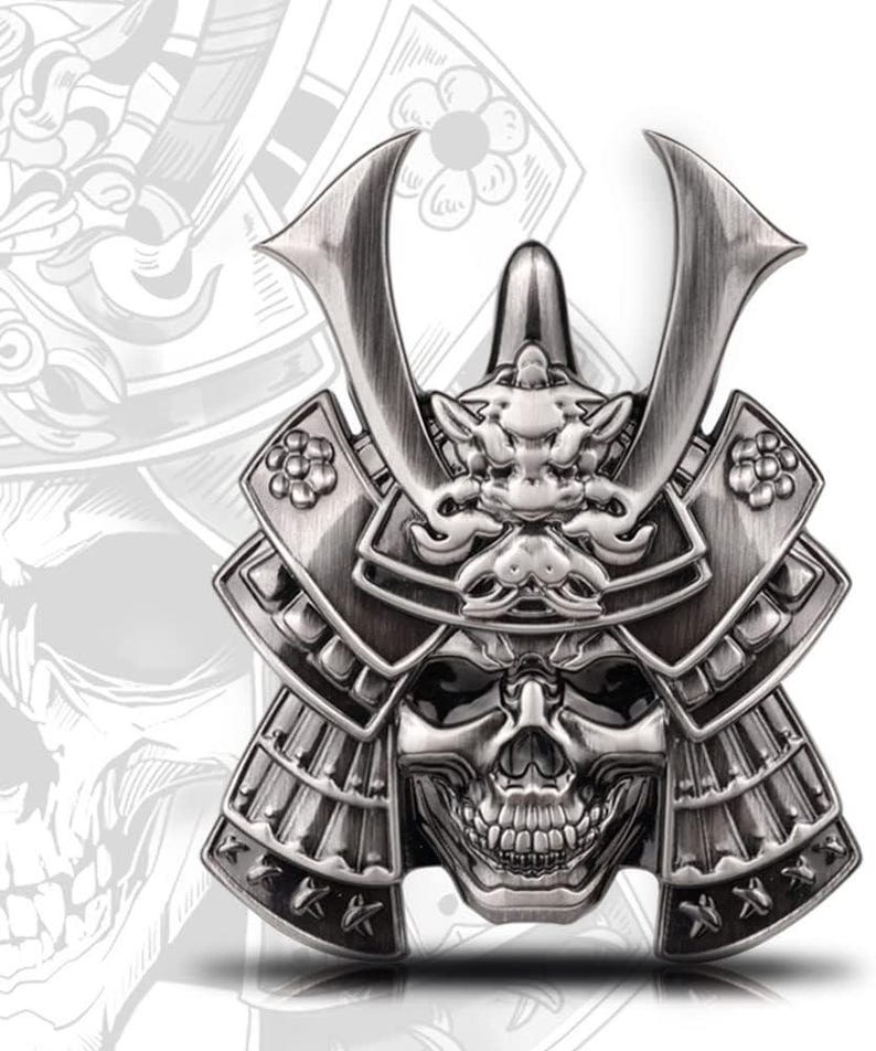 Samurai Metal Car Sticker, Japanese Style Hannya Decal, Demon With ...