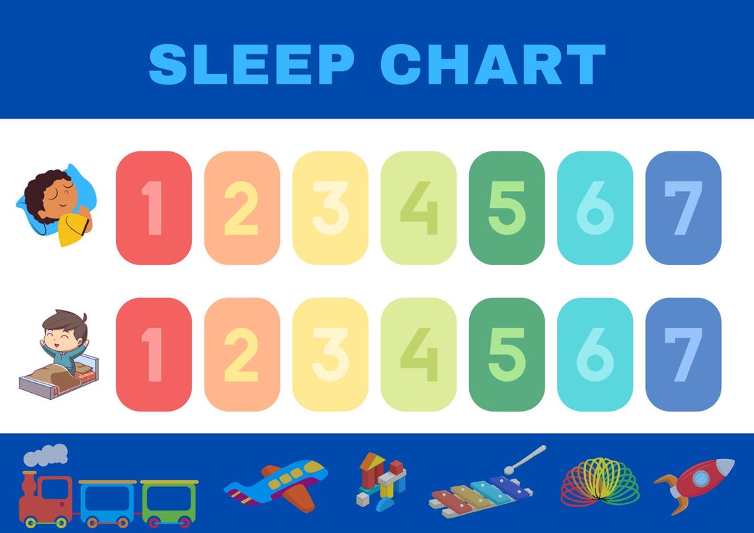 Kids Sleep in Bed Printable Sticker Chart - Etsy