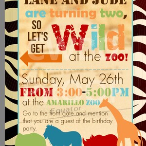 Zoo Safari Birthday Party Printable Invitations, It's a Zoo Party ...