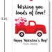 Truckloads of Love Printable Tag, Valentine, Kid's Valentine's ...