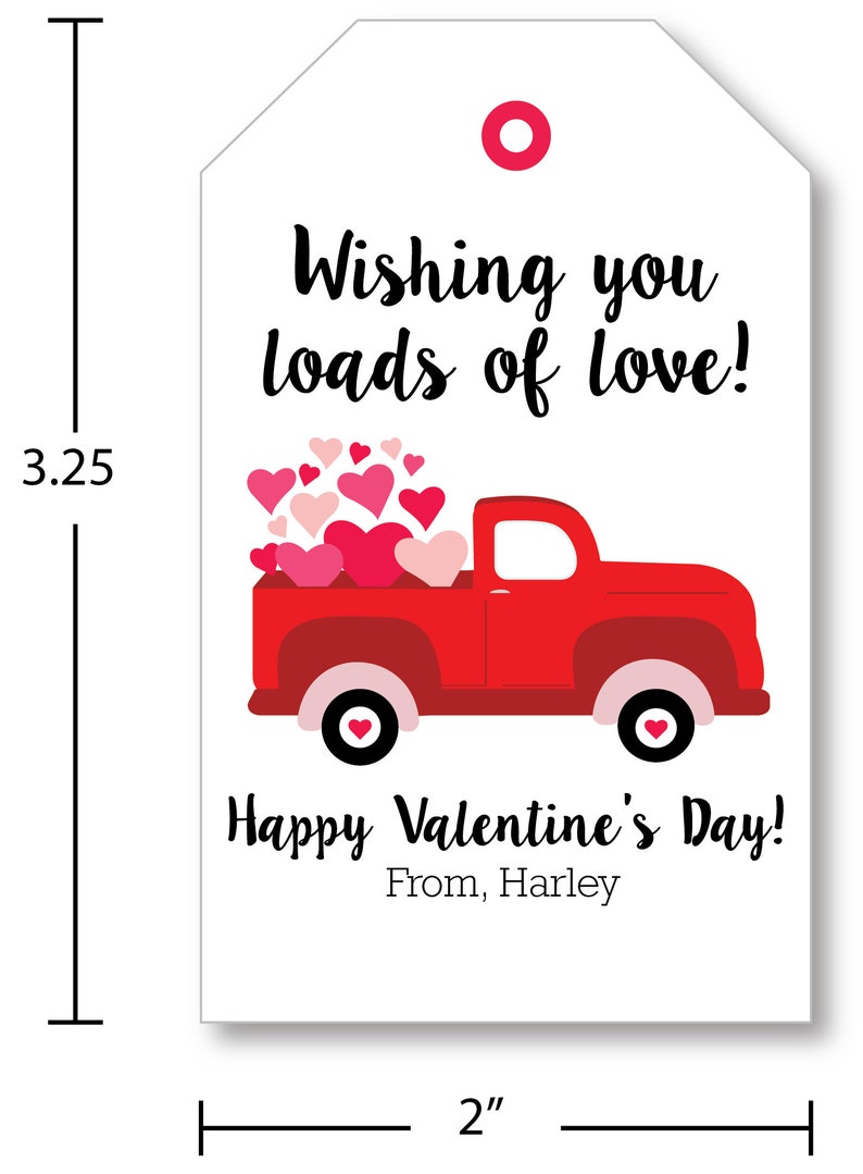 Truckloads of Love Printable Tag, Valentine, Kid's Valentine's ...