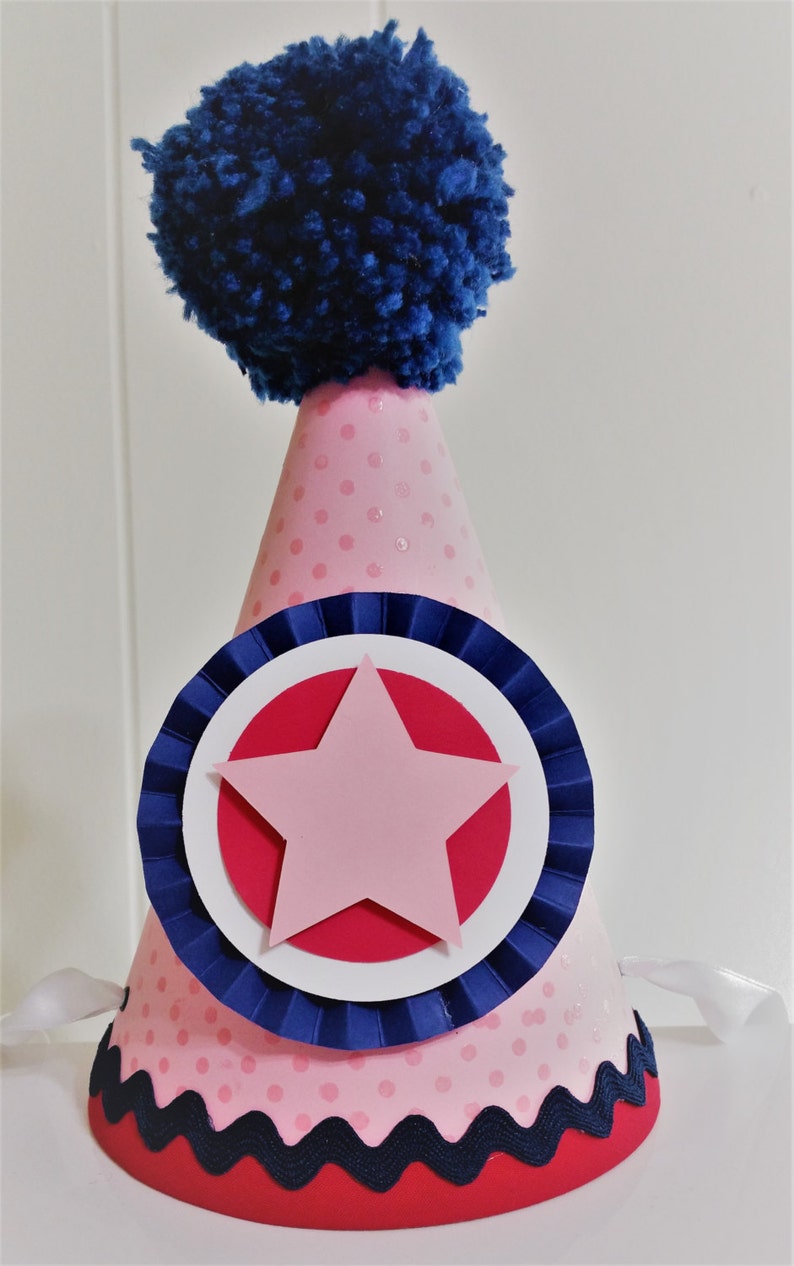 Super Star Party Hat Pink Navy Red County Fair - Etsy