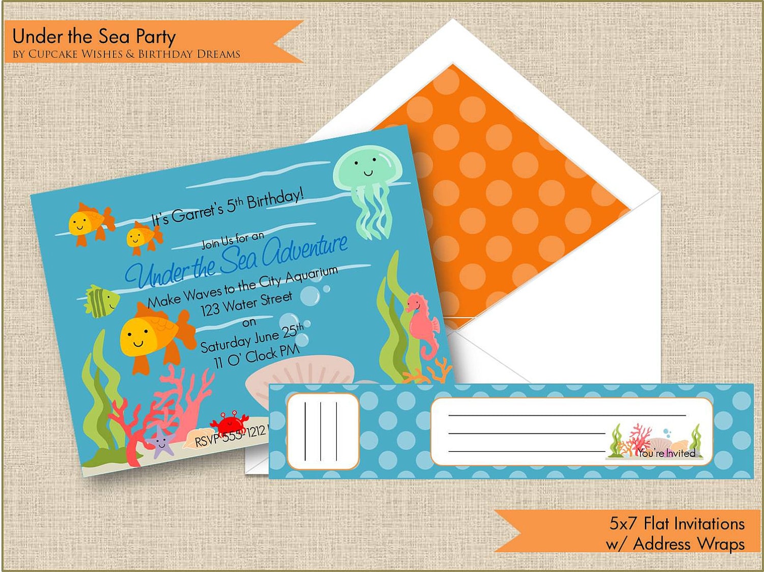 Under the Sea Birthday Party Invitation, Ocean Theme (printable) - Etsy