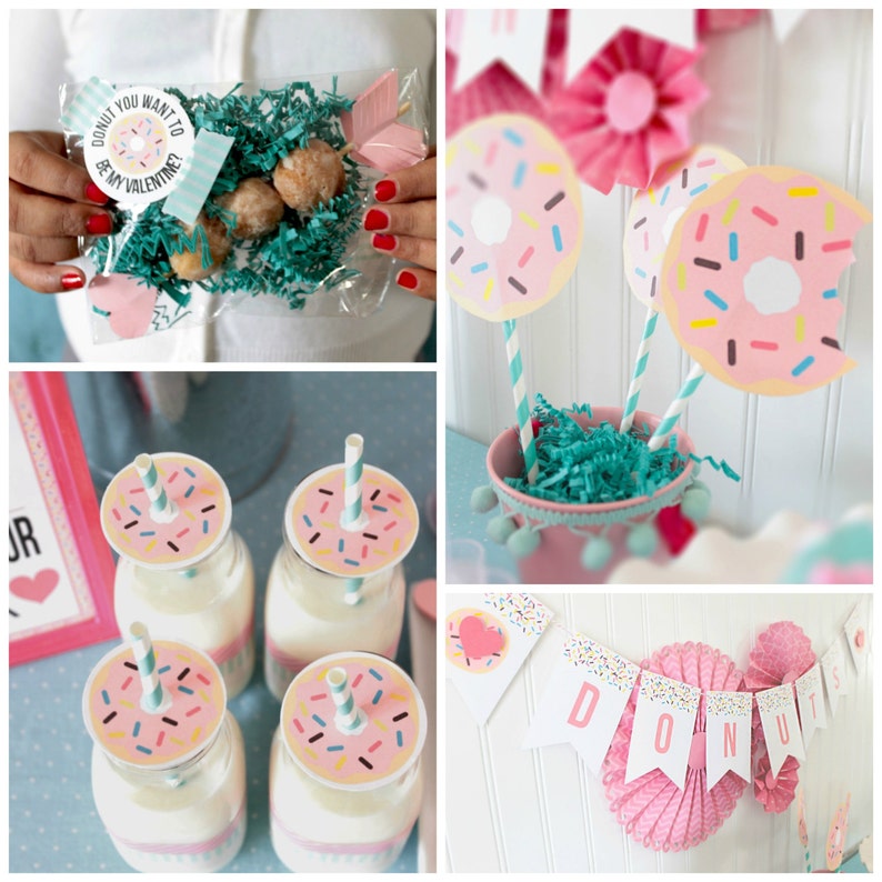 Donuts Valentine Printable Party Banner Donuts Birthday - Etsy