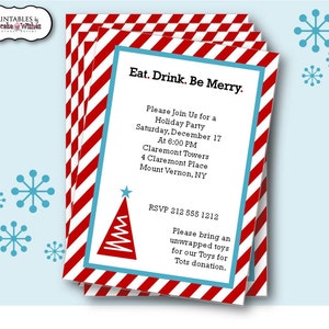 INSTANT DOWNLOAD - Eat, Drink and Be Merry Party Printable | Holiday ...