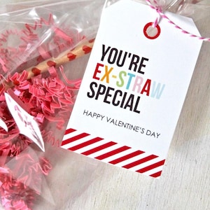 Printable Valentine's, You're Ex-straw Special, Favor Tag, Punny ...